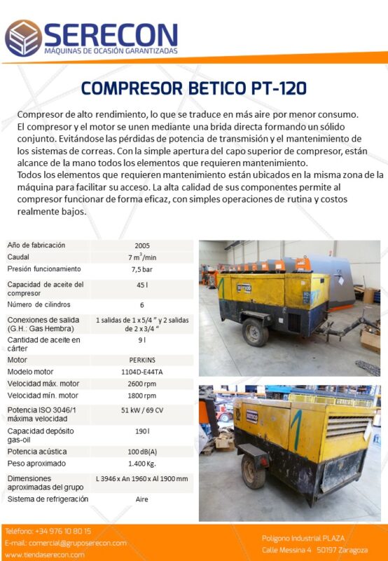 COMPRESOR BETICO PT-120 – SERECON